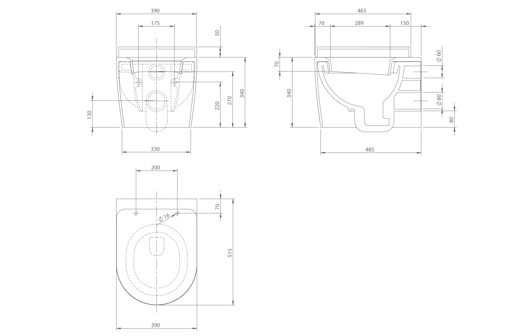 Moon WC wandmontiert rimless - KniefCo